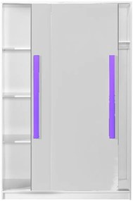 Šatní skříň s posuv. dveřmi GULLIWER 12 bílá lesk/fialová