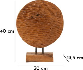 Dekorativní soška Coin 40 cm z masivu hnědá
