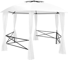 Zahradní party stan se závěsy 360 x 312 x 265 cm bílý 180 g/m² 312234