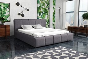 ZETKA MILANO 140x200 moderní postel s úložným prostorem tmavě šedá 162 x 91 x 223 cm