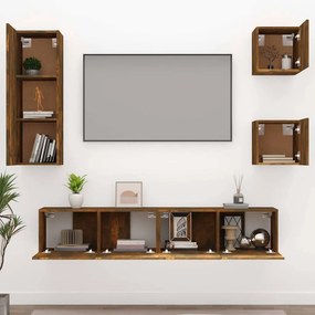 5dílný set TV skříněk kouřový dub kompozitní dřevo 3114443