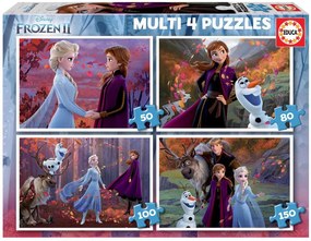 Puzzle educa puzzle ledové království 2, 4v1 (50,80,100,150 dílků)