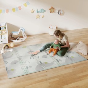 AIYAPLAY Dětská hrací podložka, se zvířecím vzorem, pěnová, polstrování tloušťky 1,5 cm, protiskluzová