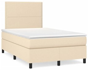Box spring postel s matrací krémová 120x190 cm textil