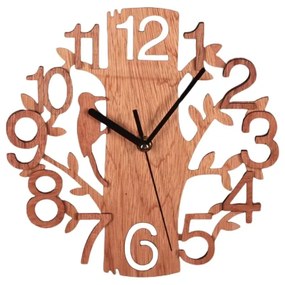 Dřevěné nástěnné hodiny - Strom Barva: hnědá dřevo
