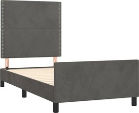 Rám postele bez matrace tmavě šedý 90 x 200 cm samet 3125673