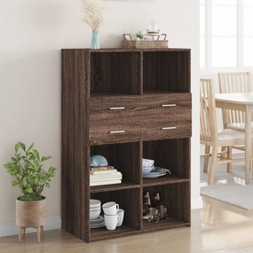 Skříň highboard hnědý dub 80 x 42,5 x 124 cm kompozitní dřevo 3281391