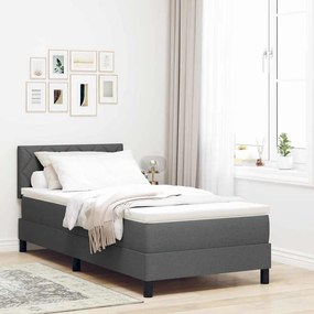 Postel s boxspringem s čelo Tmavě šedá 90 x 190 cm textil 3338728