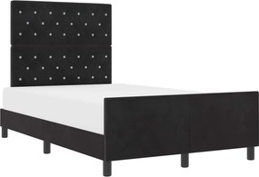 Postel s boxspringem s čelo Černá 120 x 200 cm samet 3344863