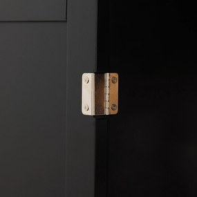 HOMCOM Kuchyňský vozík s pracovní deskou, držákem na láhve, držákem na utěrky, 2 šuplíky, skříňka, 2 dveře, MDF Černá Hevea