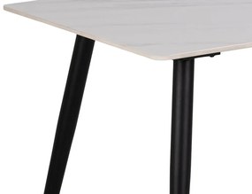Scandi Bílý keramický jídelní stůl s kovovou podnoží Wiera 140 x 80 cm