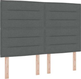 Rám postele s čelo Tmavě šedá 140 x 200 cm textil 3344656