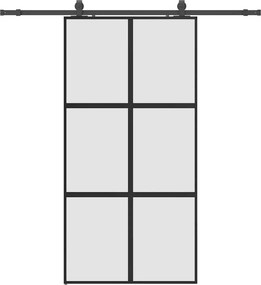 Posuvné dveře se sadou kování černé 102,5x205 cm Tvrzené sklo 3375882