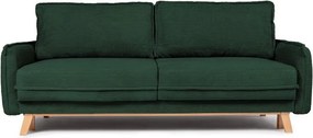 Tmavě zelená manšestrová rozkládací/s úložným prostorem pohovka 218 cm Tori – Bonami Selection