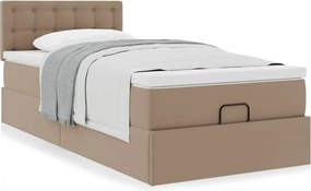 Osmanský postel s matrací cappuccino 90x200cm umělá kůže 3311287