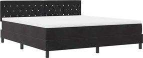 Postel s boxspringem s matrací s čelo Černá 180 x 200 cm samet 3339124