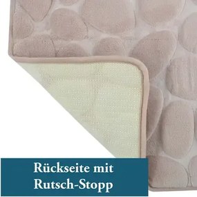 MSV PEBBLES koupelnová předložka 40 x 60 cm béžová / polyester, PU pěn
