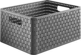 Rotho COUNTRY Úložný box, 36,8 × 27,8 × 19 cm, 18 l, antracit
