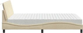 Postel s matrací Hanko krémová 140 x 200 cm textil 3310536