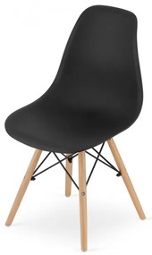 Set tří jídelních židlí OSAKA černé (hnědé nohy) (3ks)
