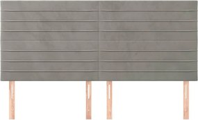 Čelo postele světle šedé 160x5x118/128 cm sametové 3116526