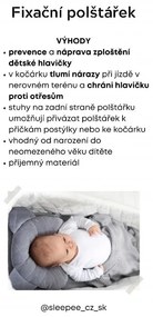 Sleepee Fixační sametový polštář ROYAL BABY pro miminko šedý