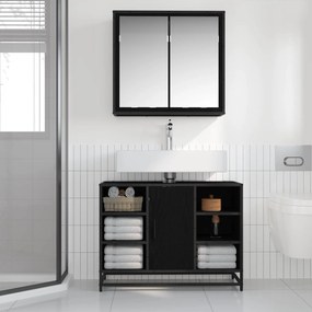 Sada koupelnového nábytku 2 ks Černý dub 80 x 33 x 60 cm 3402461