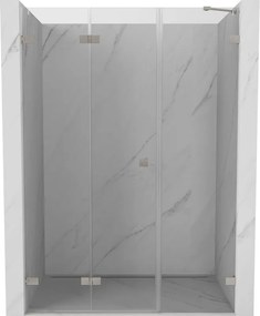 Mexen Lunar-F, skládací levé sprchové dveře 140 cm, 8mm čiré sklo, ocelový profil, 836S-140-050-97-00-L