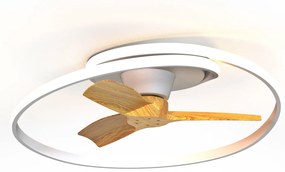 Mantra Ocean, ventilátor se svítidlem LED 60W 2700-5000K a dálkovým ovladačem, bílá/dřevěná, průměr 78cm