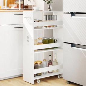 Costway 20 cm široký výklenkový vozík na kolečkách 4 patra úzký servírovací