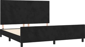 Rám postele bez matrace černý 160 x 200 cm samet 3125643