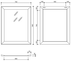 Sapho BERGARA zrcadlo v dřevěném rámu 742x942mm, zlatá - NL527