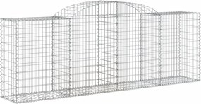 Klenuté gabionové koše 11ks 300x50x100/120cm pozinkované železo 3146710