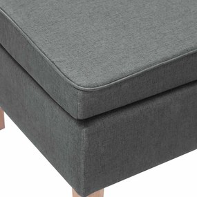 Stolička s dřevěnými nohami tmavě šedá textil 329426