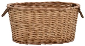 Koš na dřevo s držadly 56 x 40 x 28 cm přírodní vrba 286982
