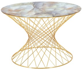 Mauro Ferretti Zlatý kulatý konferenční stolek Toloba, 70x46 cm