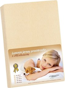 Bellatex Jersey prostěradlo s elastanem béžová, 90 x 200 cm