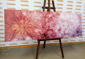 Obraz květinová Mandala - 150x50 cm