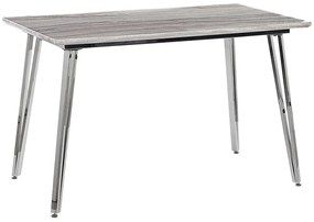 Jídelní stůl 120 x 70 cm mramorový efekt / stříbrná GREYTON Beliani