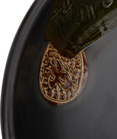 Umyvadlo na desku černé kulaté Φ 41 x 14 cm keramika 155058