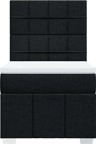 Box spring postel s matrací černá 80 x 200 cm textil 3293797