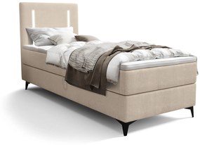 Jednolůžková postel 80 cm Ortega Bonell (béžová) (s roštem, bez úl. prostoru) (s LED osvětlením). 1082559