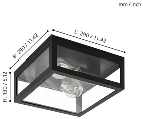 Eglo 99122 - Koupelnové stropní svítidlo AMEZOLA 2xE27/40W/230V IP44
