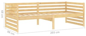 Válenda s matrací 90 x 200 cm masivní borové dřevo