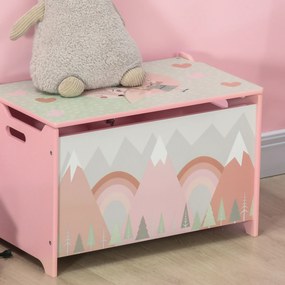 Kufry ZONEKIZ pro ukládání hraček pro děti od 3 do 8 let s 2 úchyty a potiskem lišky, nosnost 20 kg, na knihy a oblečení v ložnici, obývacím pokoji, …