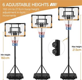 Basketbalový koš se stojanem Yaheetech – 216 cm – 246 cm (266163000336)