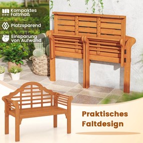 Costway Zahradní lavice skládací dřevěná pro venkovní použití – 123 × 54 × 96 cm