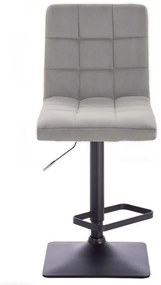 LuxuryForm Barová židle TOLEDO VELUR na černé podstavě - světle šedá