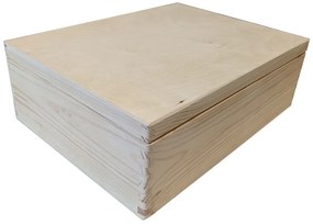 Gaboni 91638 Dřevěná bedýnka s víkem, 40 x 30 x 13 cm