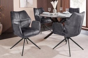 Designová otočná židle Kody tmavě šedý samet